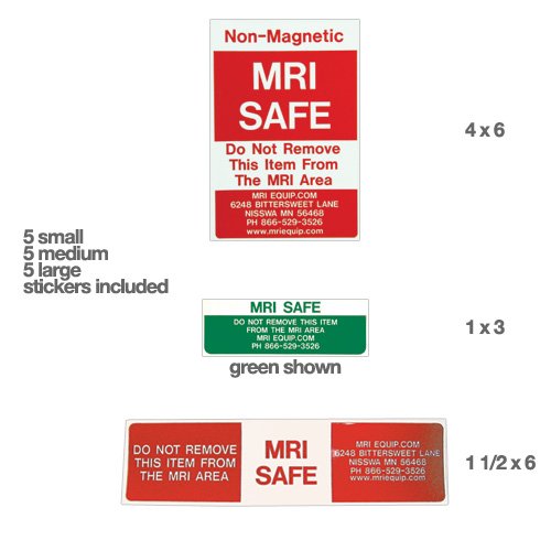 MRI Safe - Do Not Remove From MRI Area Warning Stickers - 15 pack