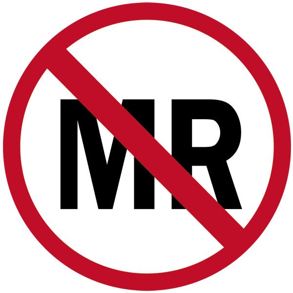 Not MR Safe Stickers, 3 1/2 x 4, Choose Pack Size Not MR Safe Stickers, 3 1/2 x 4, Choose Pack Size