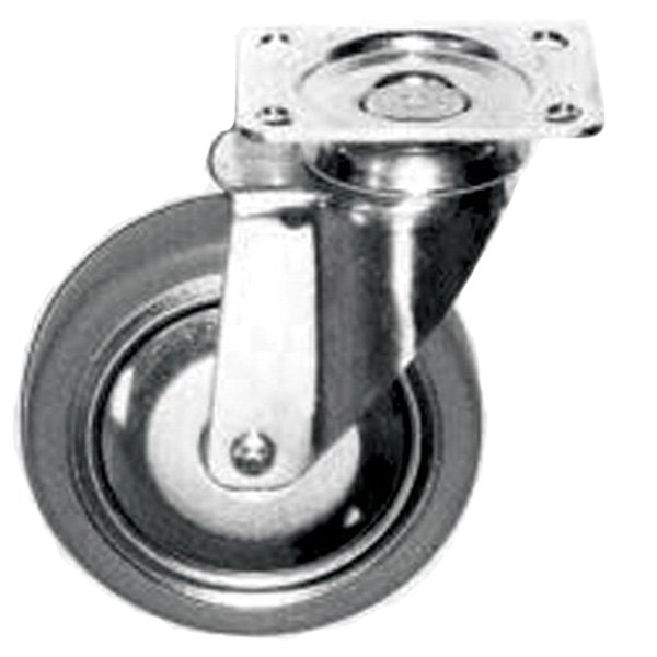 4 Rhombus Plated Caster, Gray Rubber Wheel, Precision Bearing, Swivel