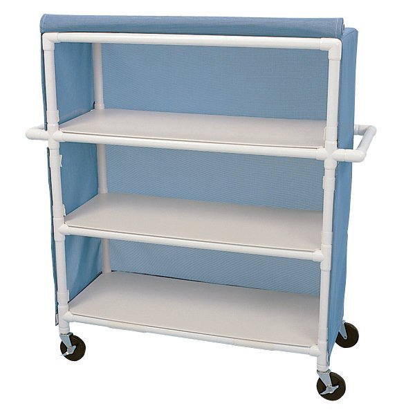 Full Quality Jumbo Linen Cart with 3 Shelves, 48 x 20